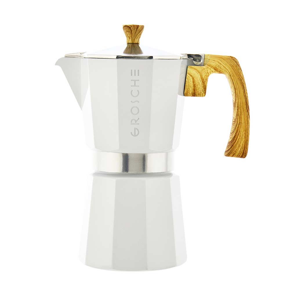Grosche Milano Stovetop Espresso Maker (White) – Beanwise