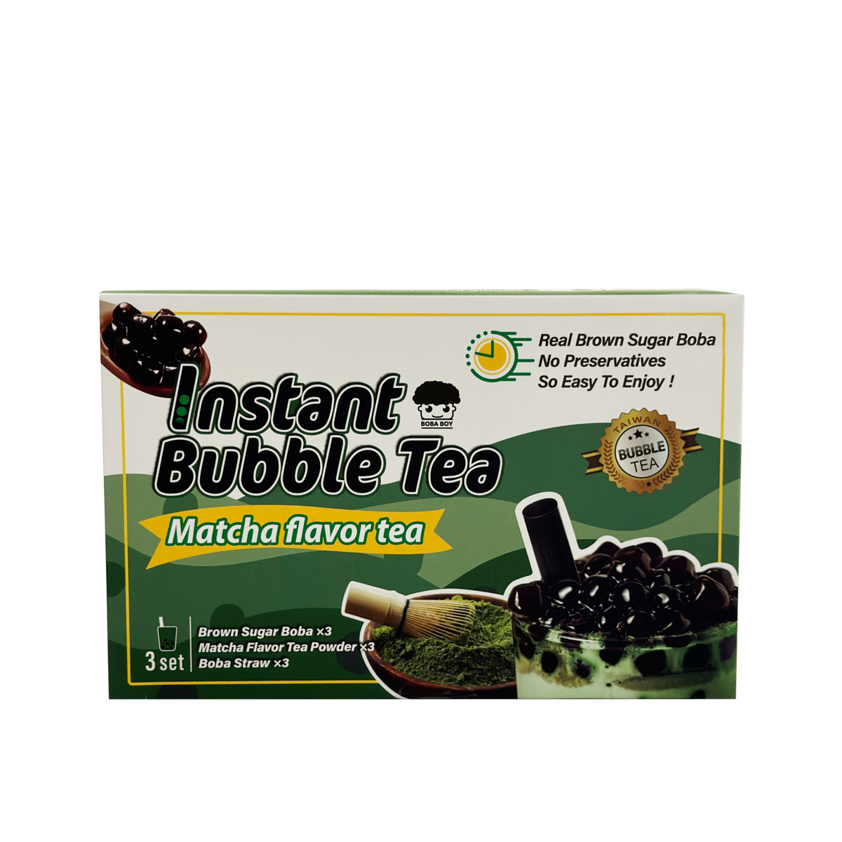 Boba Boy Instant Bubble Tea Kit - Matcha (3) – Beanwise