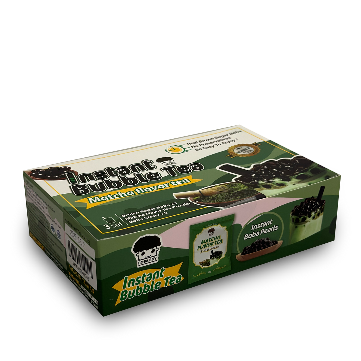 Boba Boy Instant Bubble Tea Kit - Matcha (3) – Beanwise
